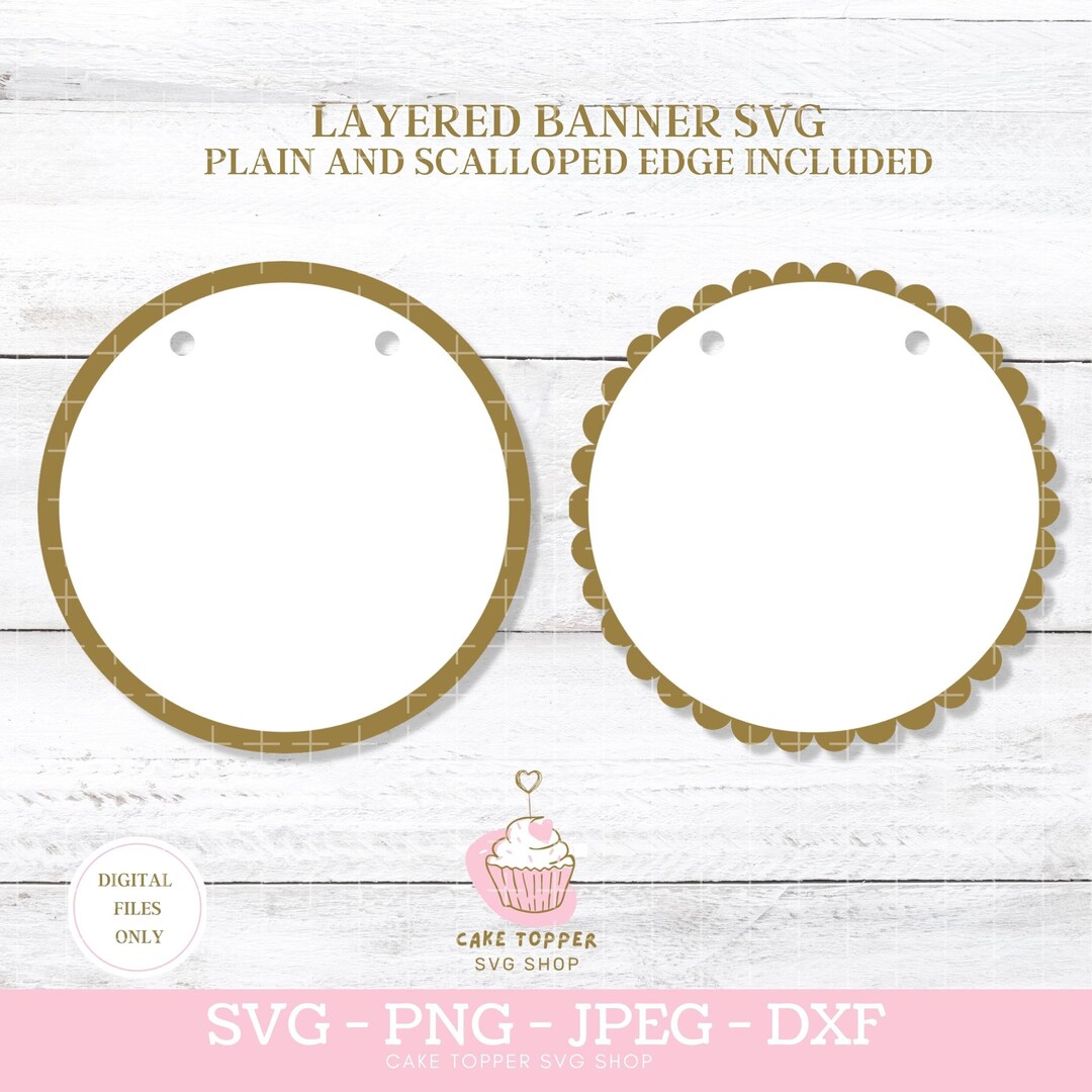 Circle Banner SVG Banner Template Cut File Layered Bunting SVG Plain ...