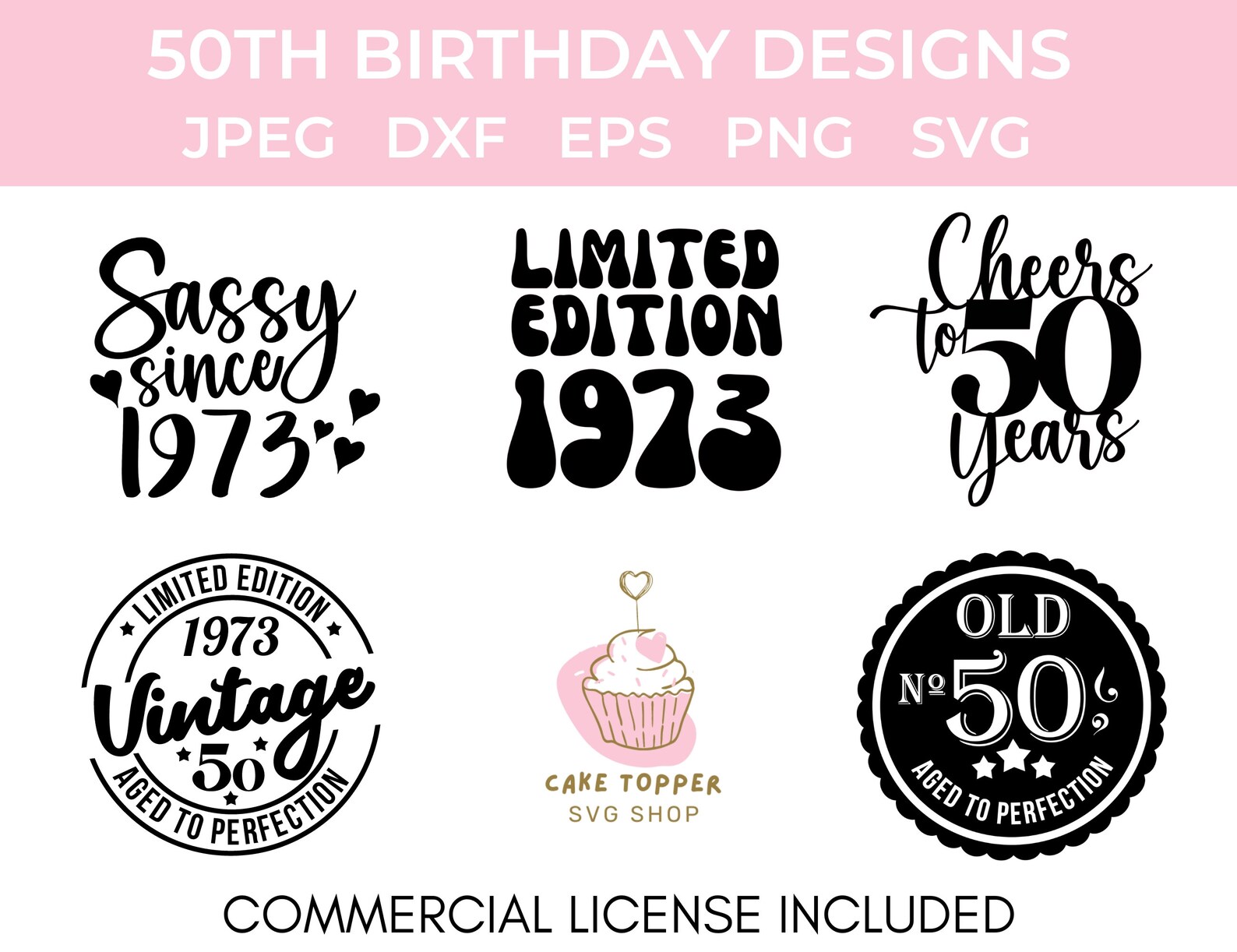 50th Birthday SVG Bundle PNG DXF Eps and Jpeg Included - Etsy UK