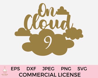 On Cloud 9 SVG 9 SVG 9th Birthday Digital Download - Etsy