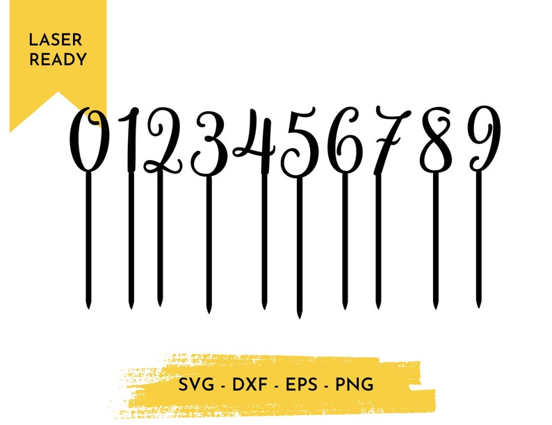 Number Cake Topper SVG Age SVG Laser Cut File With Attached - Etsy Hong ...