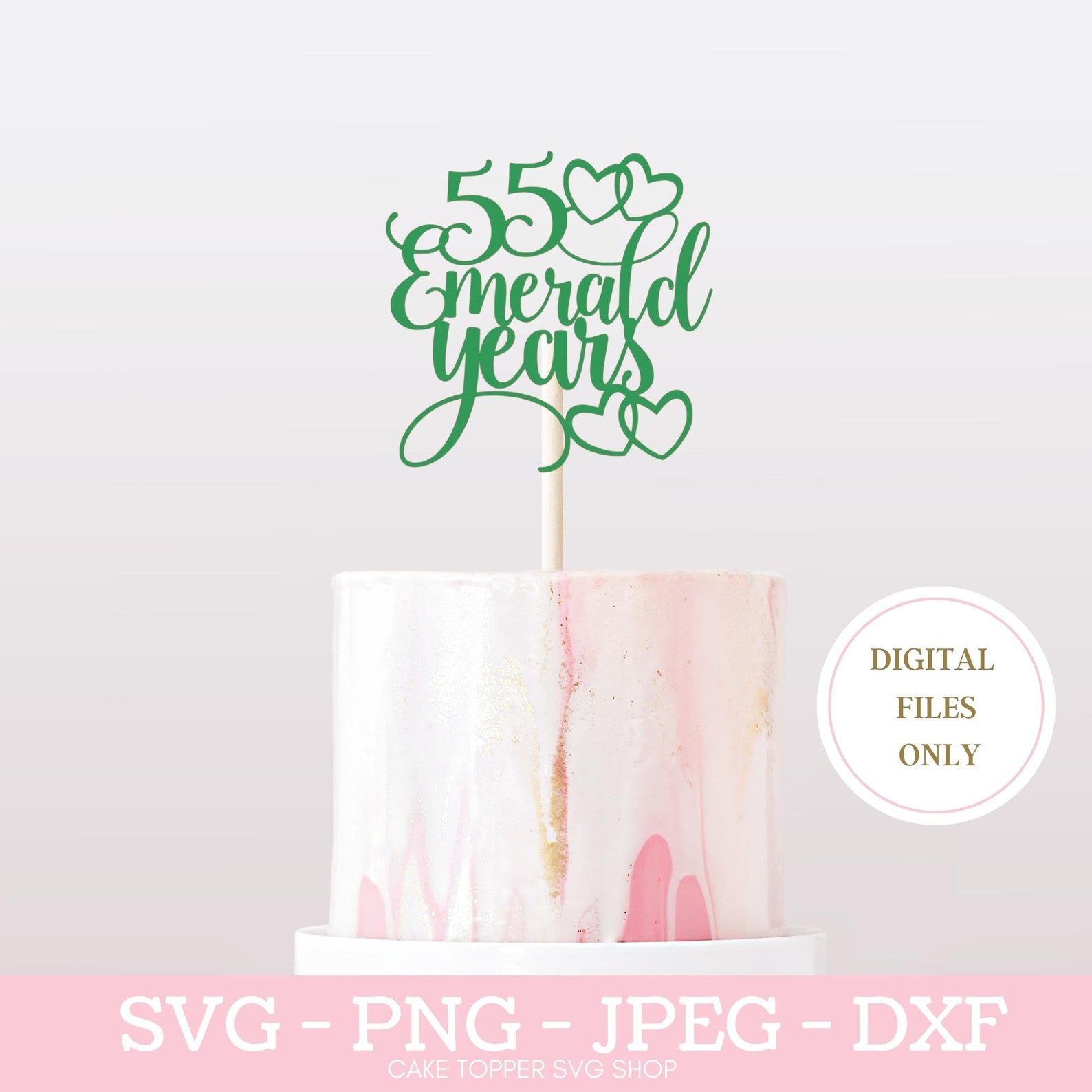 55 Emerald Years SVG. 55th Wedding Anniversary Cutfile | Etsy