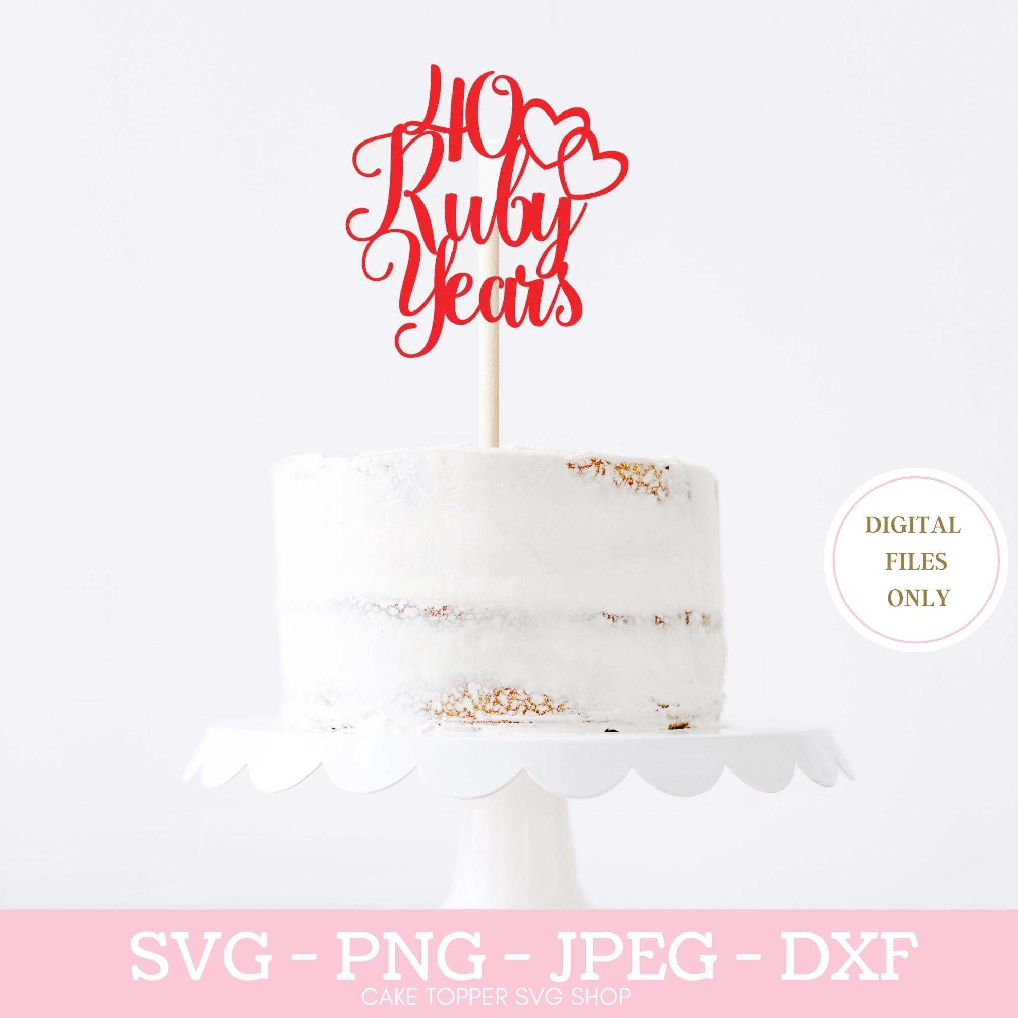 40 Ruby Years SVG. 40th Wedding Anniversary Cutfile - Etsy UK