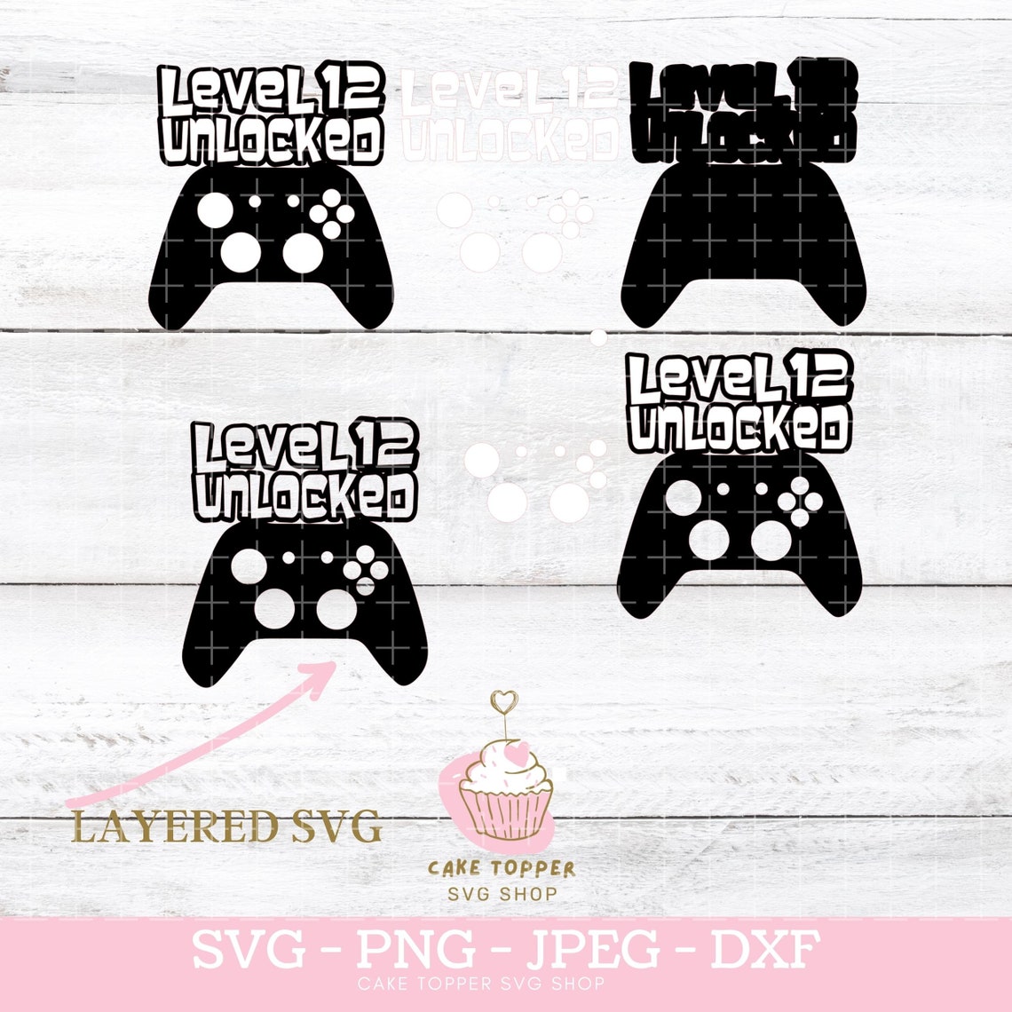 Level 12 Unlocked Instant Download SVG PNG DXF Gaming - Etsy
