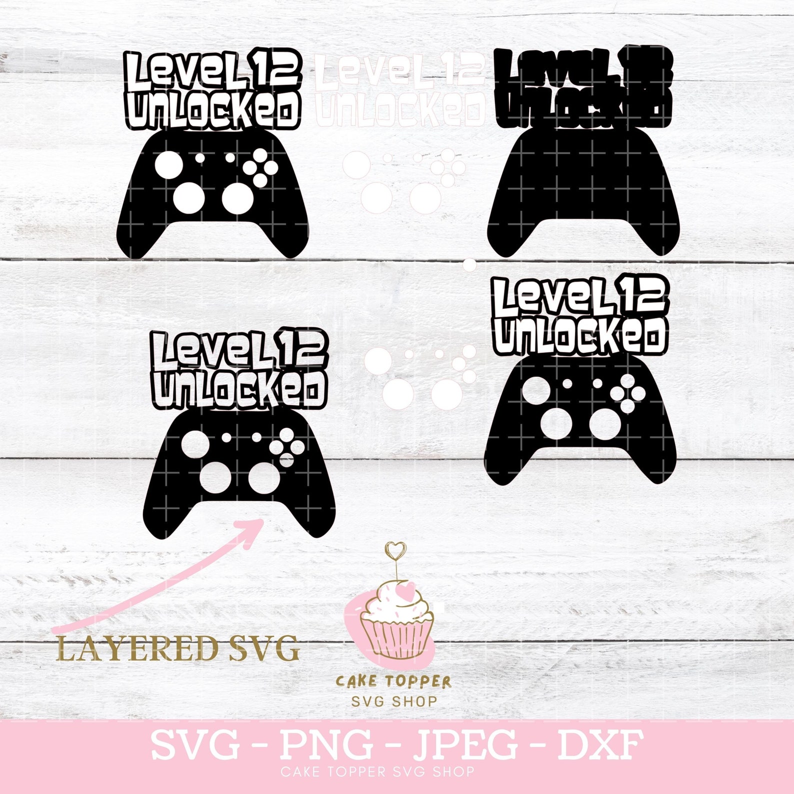 Level 12 Unlocked Instant Download SVG PNG DXF Gaming - Etsy
