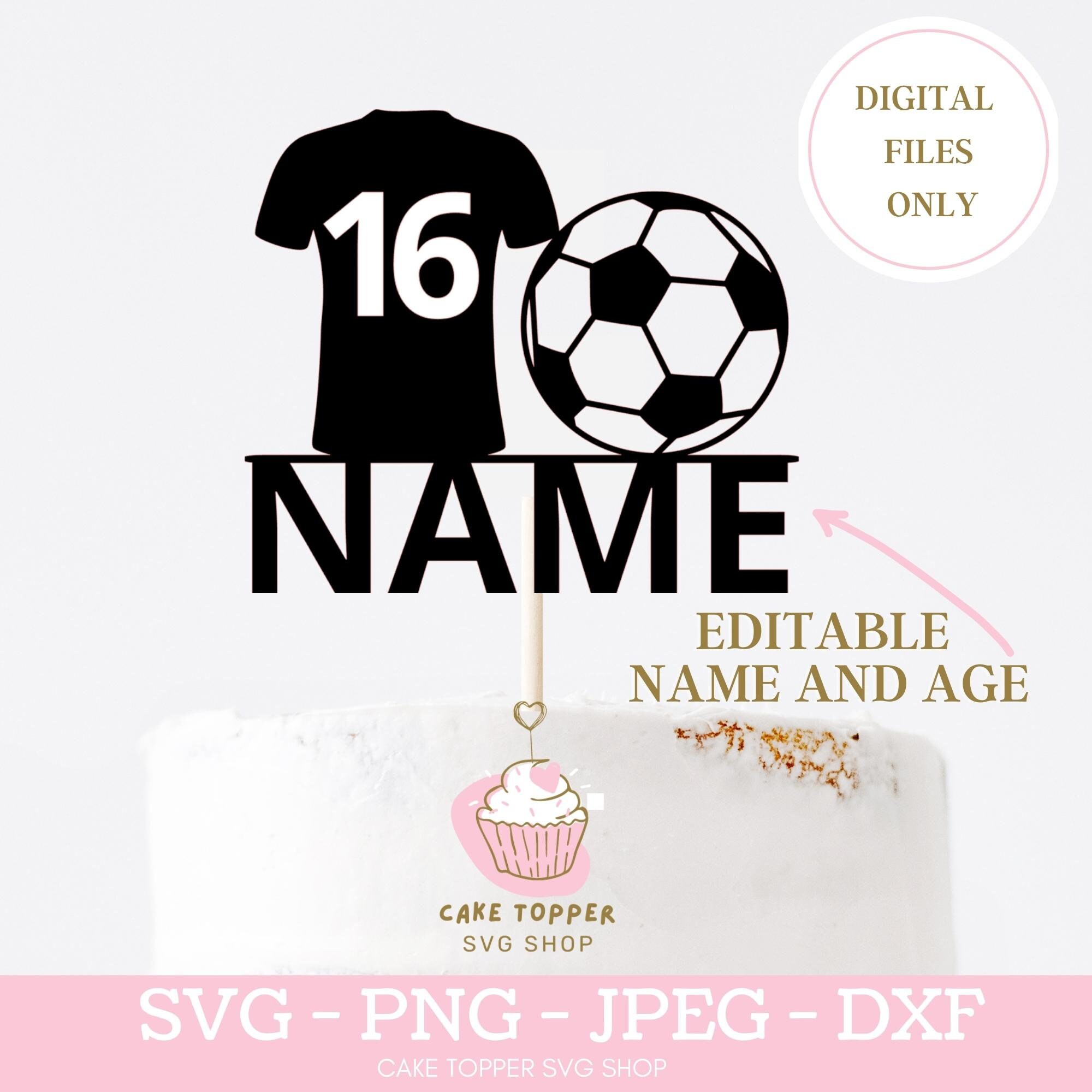 Football Cake Topper SVG Soccer Cake Topper SVG Custom Name | Etsy