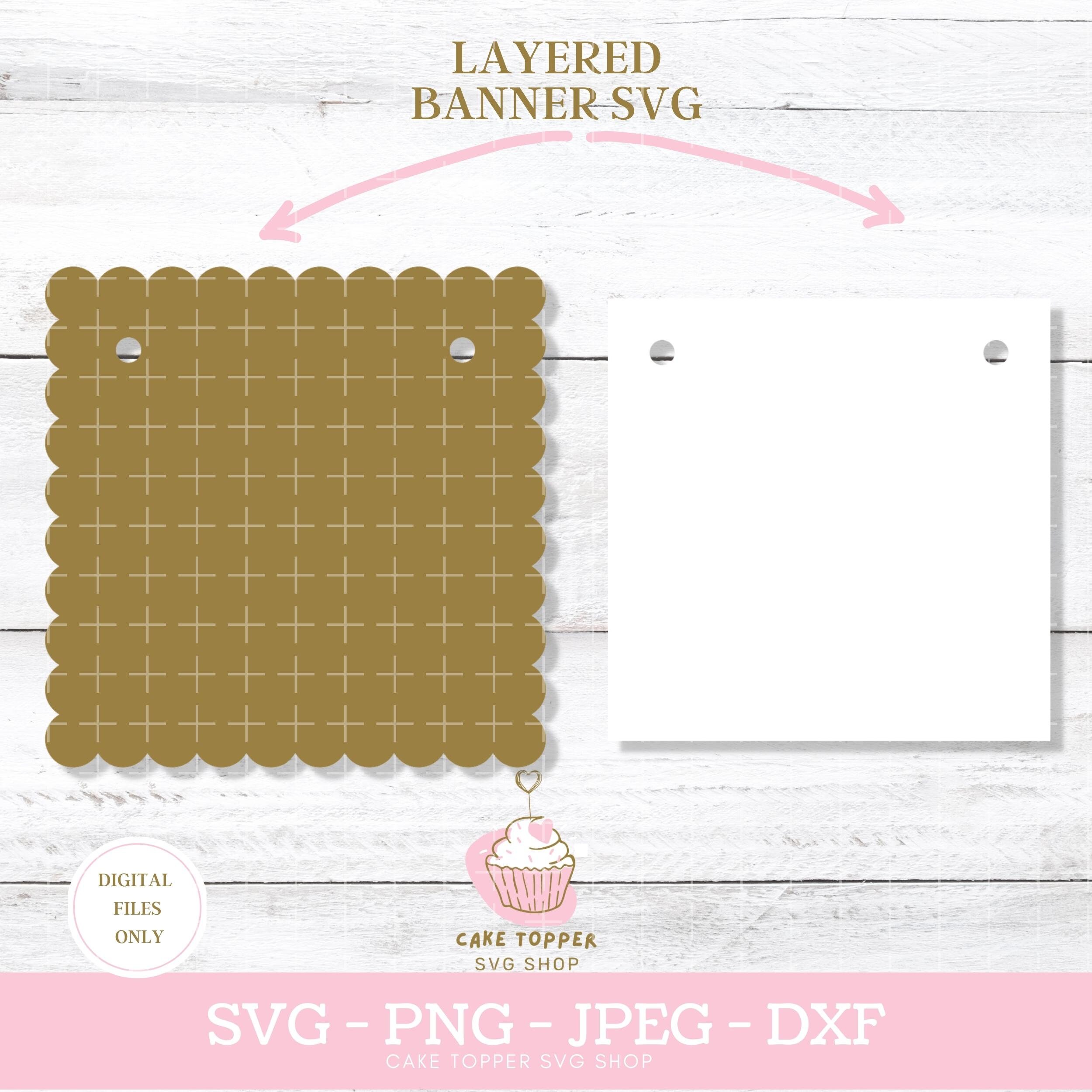 Square Banner SVG Banner Template Cut File Layered Bunting - Etsy