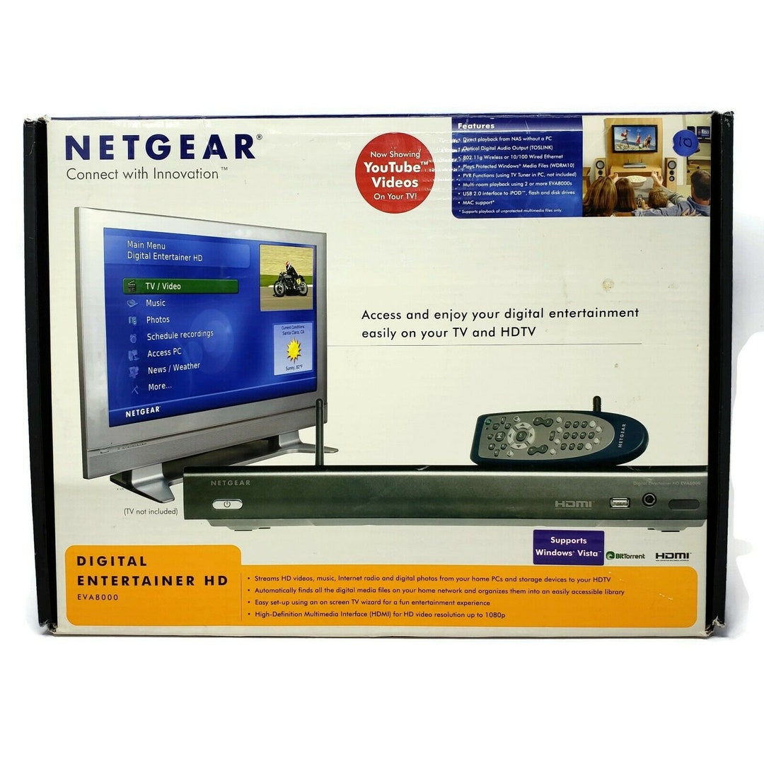 Netgear EVA8000 Digital Entertainer Multimedia Receiver HD HDMI - Etsy UK