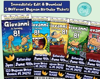 Dog Man Birthday Invitation - Etsy UK