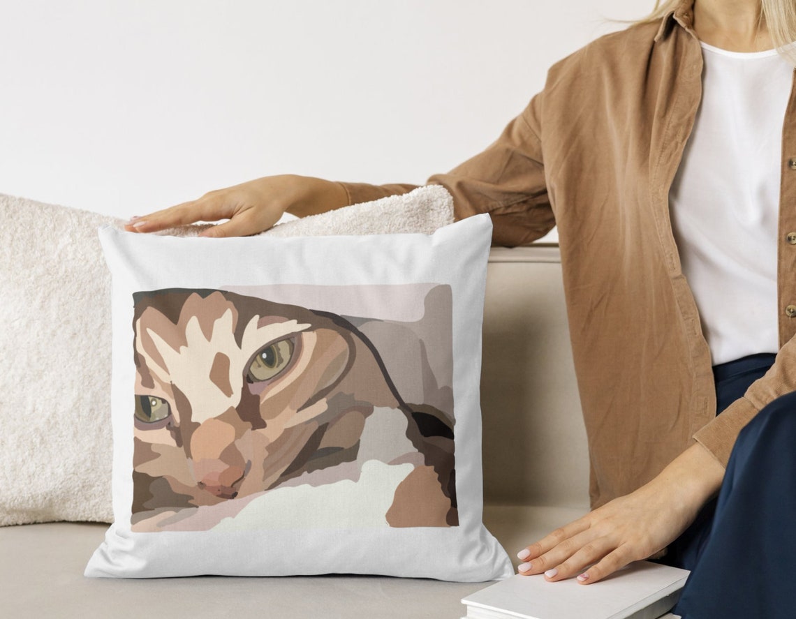 Riggins Cat Art Print | Color Block Pet Portrait (digital Download) - Etsy