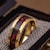 Tungsten and Tigers Eye Wedding Band, Offset Inlay Stone Wedding Ring ...