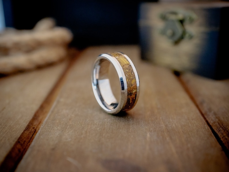Tungsten Tigers Eye Inlay Wedding Band - Handcrafted Unisex Ring - Etsy