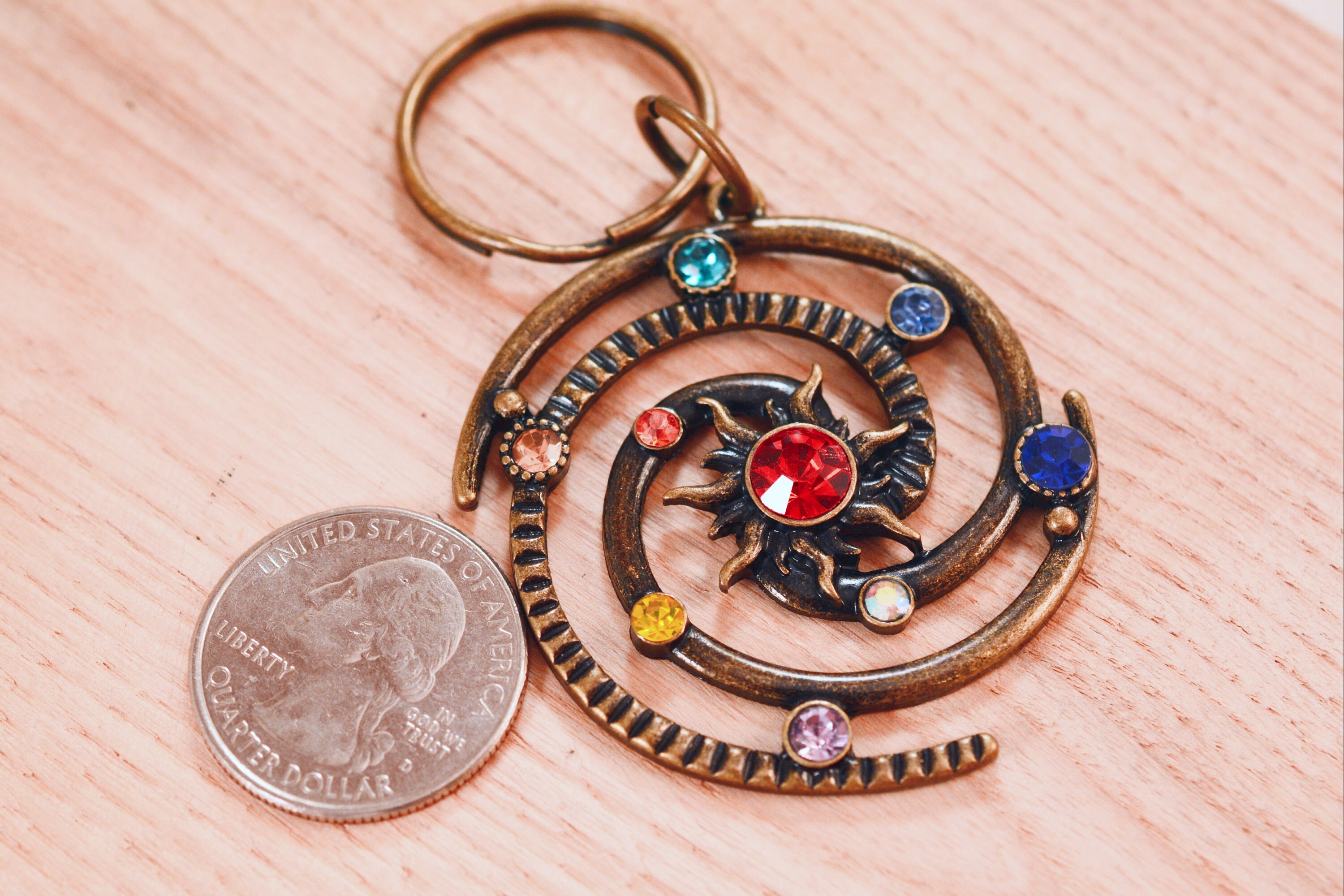 Solar System Keychain Space Keychain Big Keychain Rainbow - Etsy