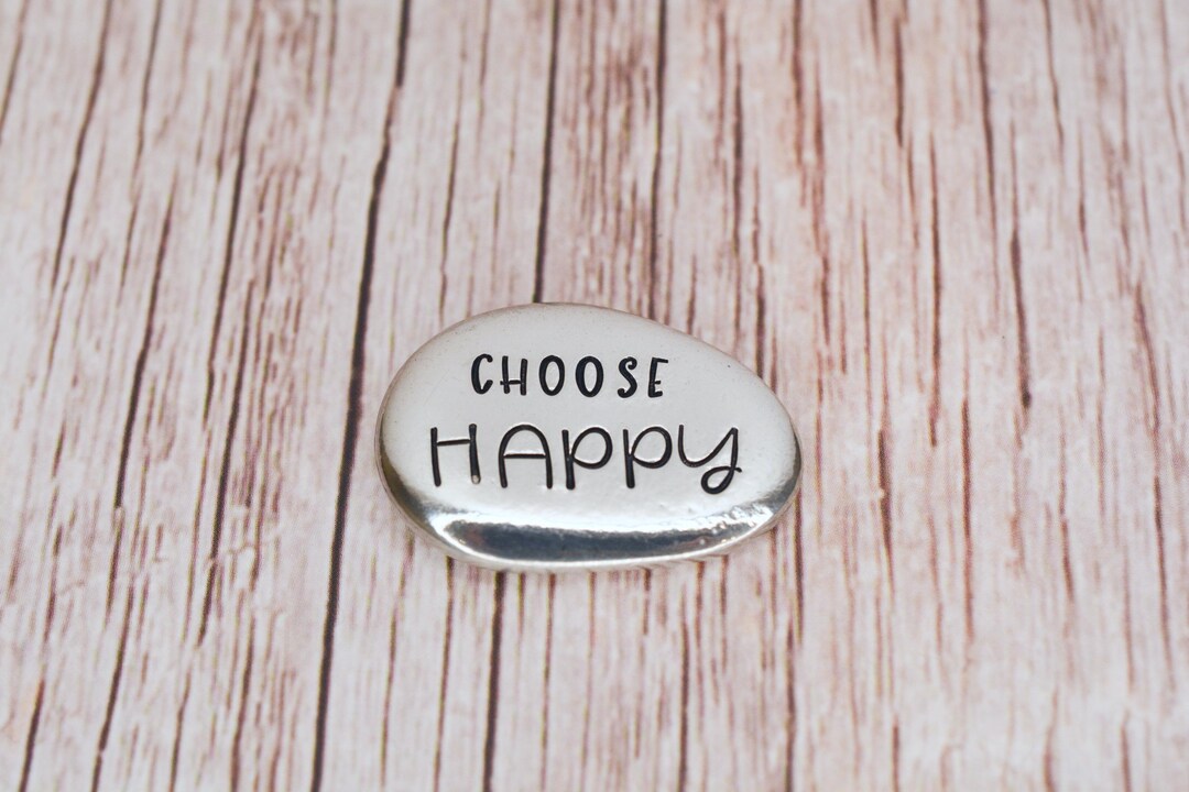Choose Happy Pewter Pocket Pebble: Inspirational Mental Health Token - Etsy