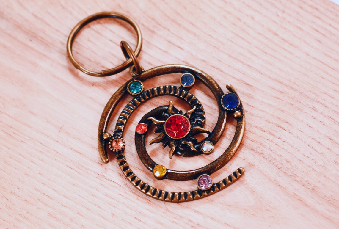 Solar System Keychain Space Keychain Big Keychain Rainbow - Etsy