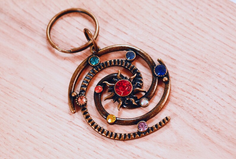Solar System Keychain Space Keychain Big Keychain Rainbow - Etsy