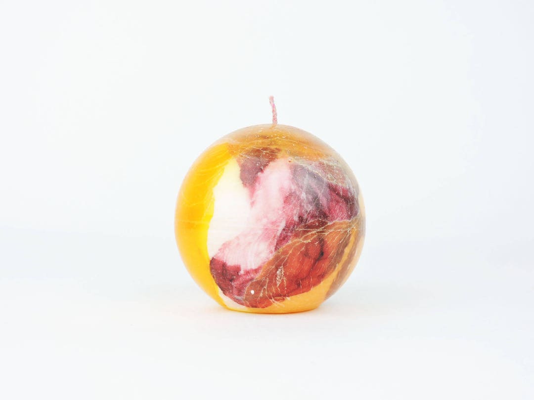 Yellow/ Purple Calypso Sphere Candle - Handcrafted/handmade Candle ...