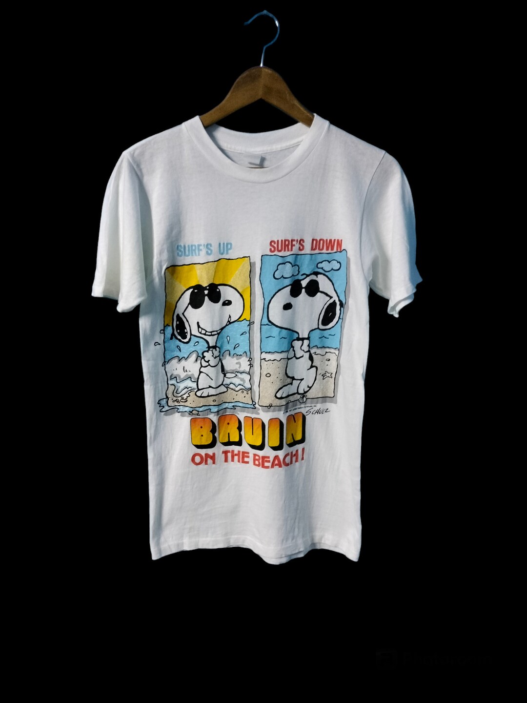 Vintage 70s Snoopy Surf Bruin on the Beach Paper Thin Shirt - Etsy