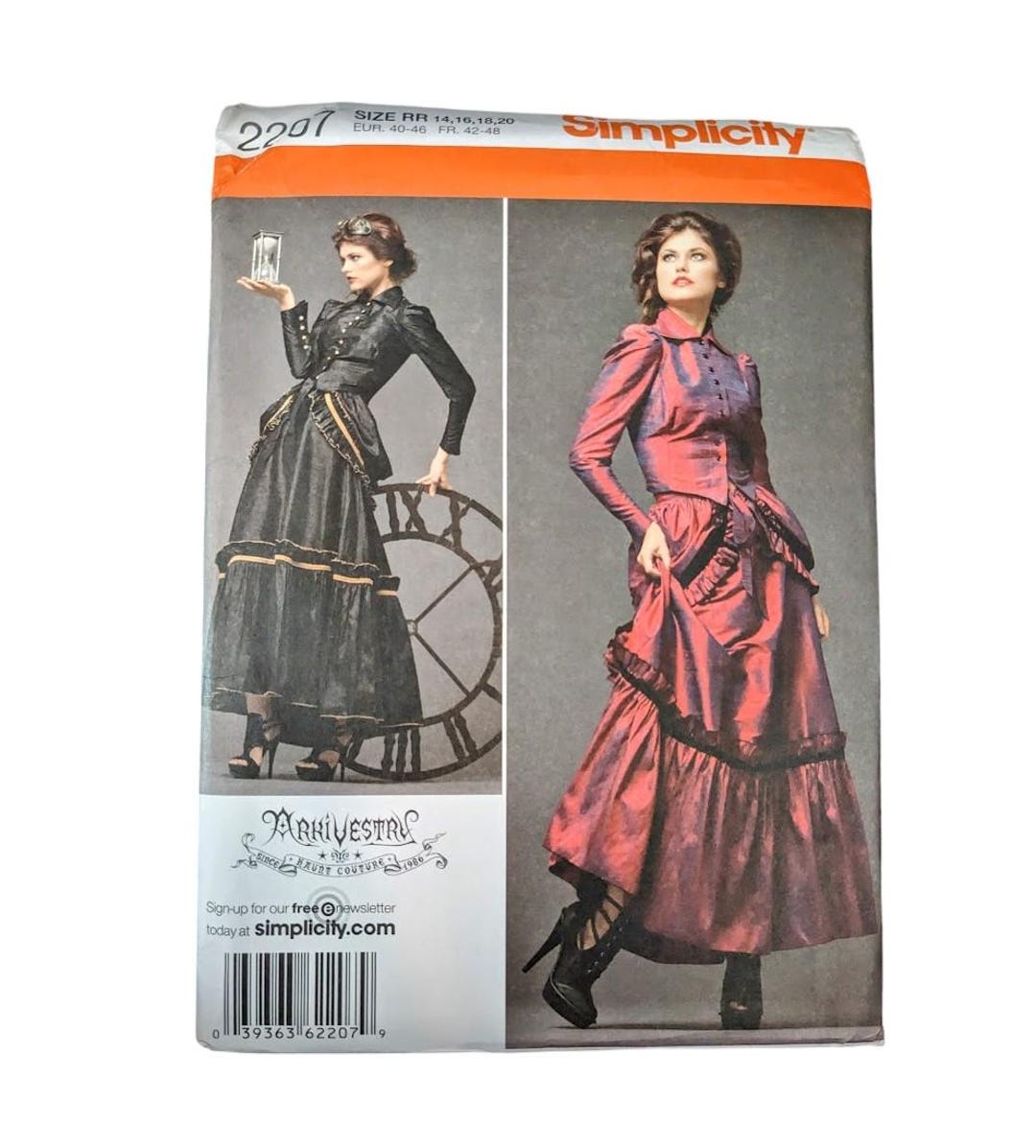 STEAMPUNK EDWARDIAN Sewing Pattern Simplicity 2207 Xl 1x Plus Size 14 ...