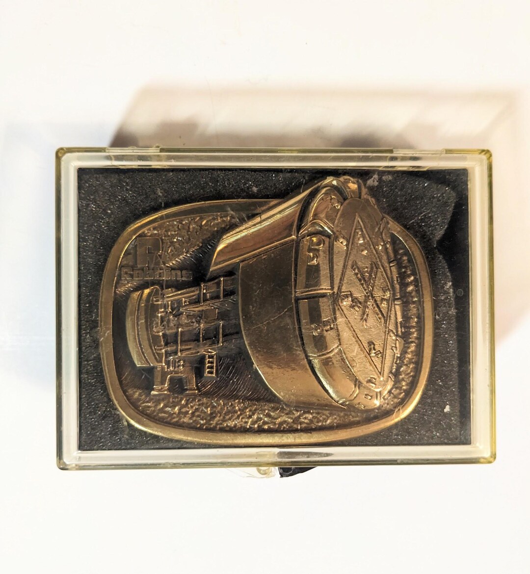 70s New ROBBINS BRASS BTS Belt Buckle Tunnel Boring Machine Drilling ...