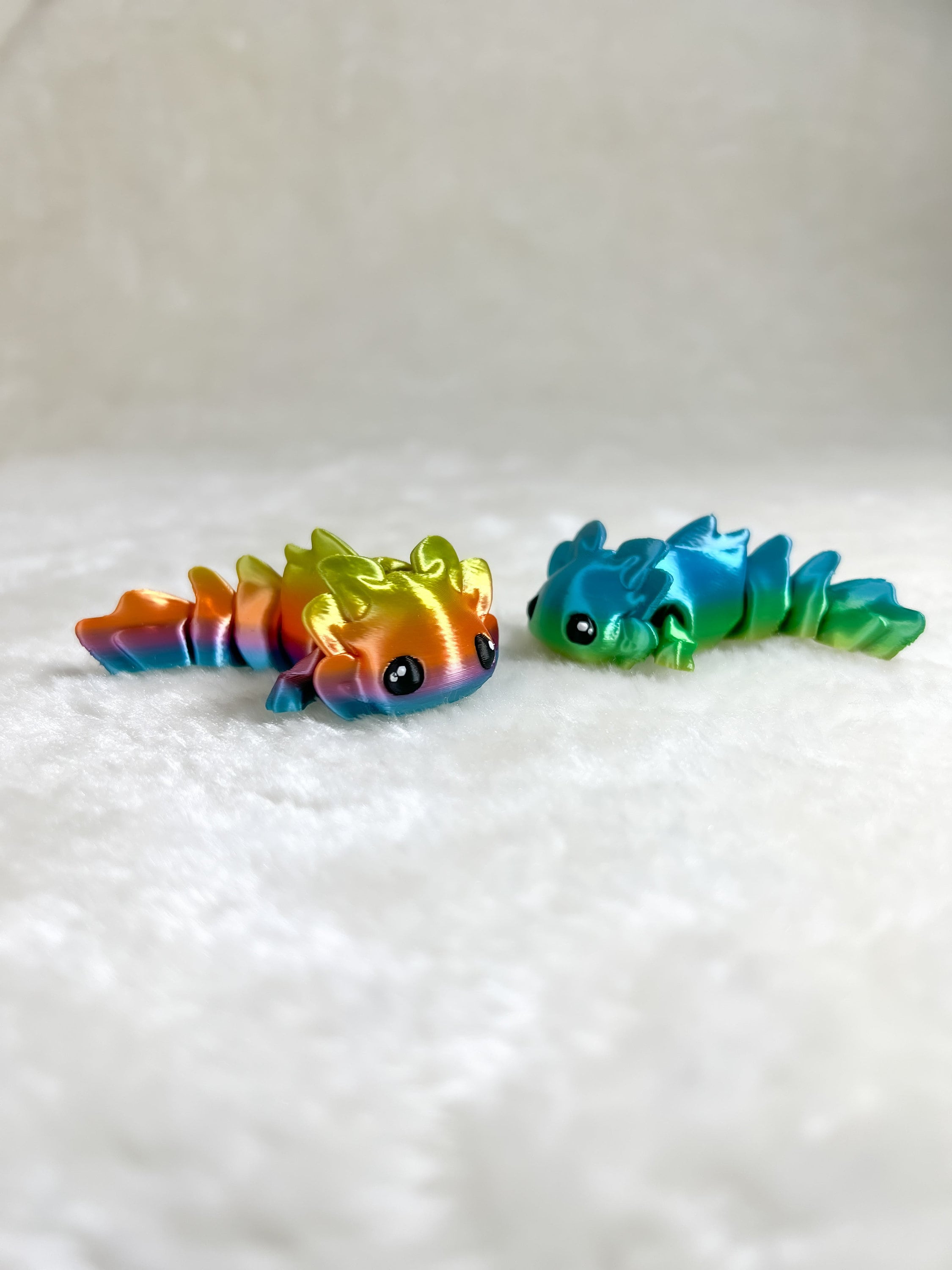 Rainbow Axolotl Mini Desk Buddies, 3d Printed Toys, Desk Animals, Cute ...