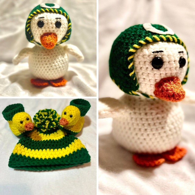 Oregon Duck Handmade Crochet Gift Set Puddles the Duck Plushie + Baby ...
