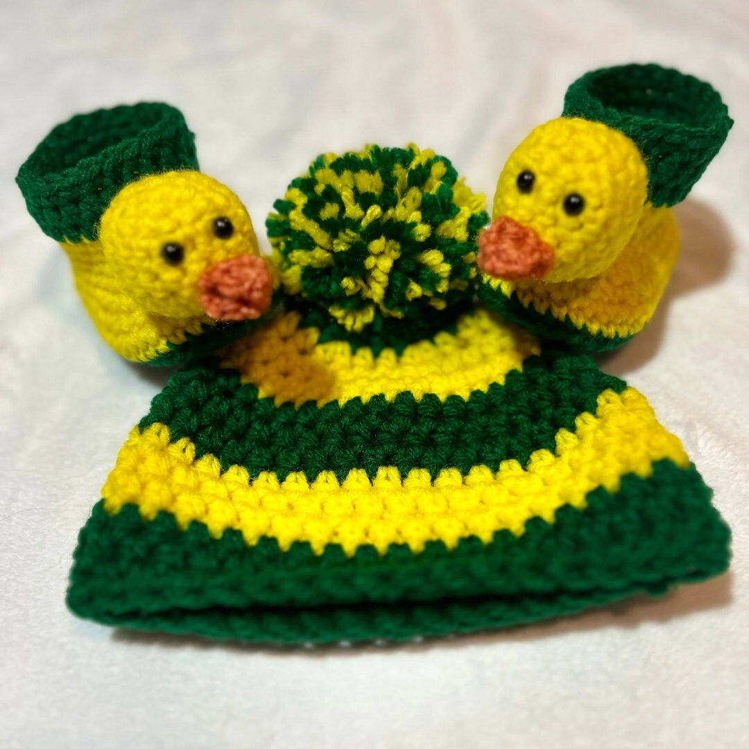 Oregon Duck Handmade Crochet Gift Set Puddles the Duck Plushie + Baby ...