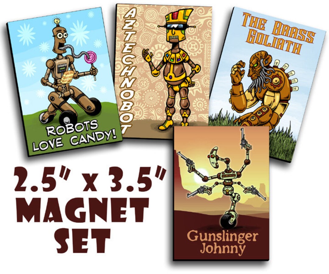 Robot Magnets - Series 1 - Etsy