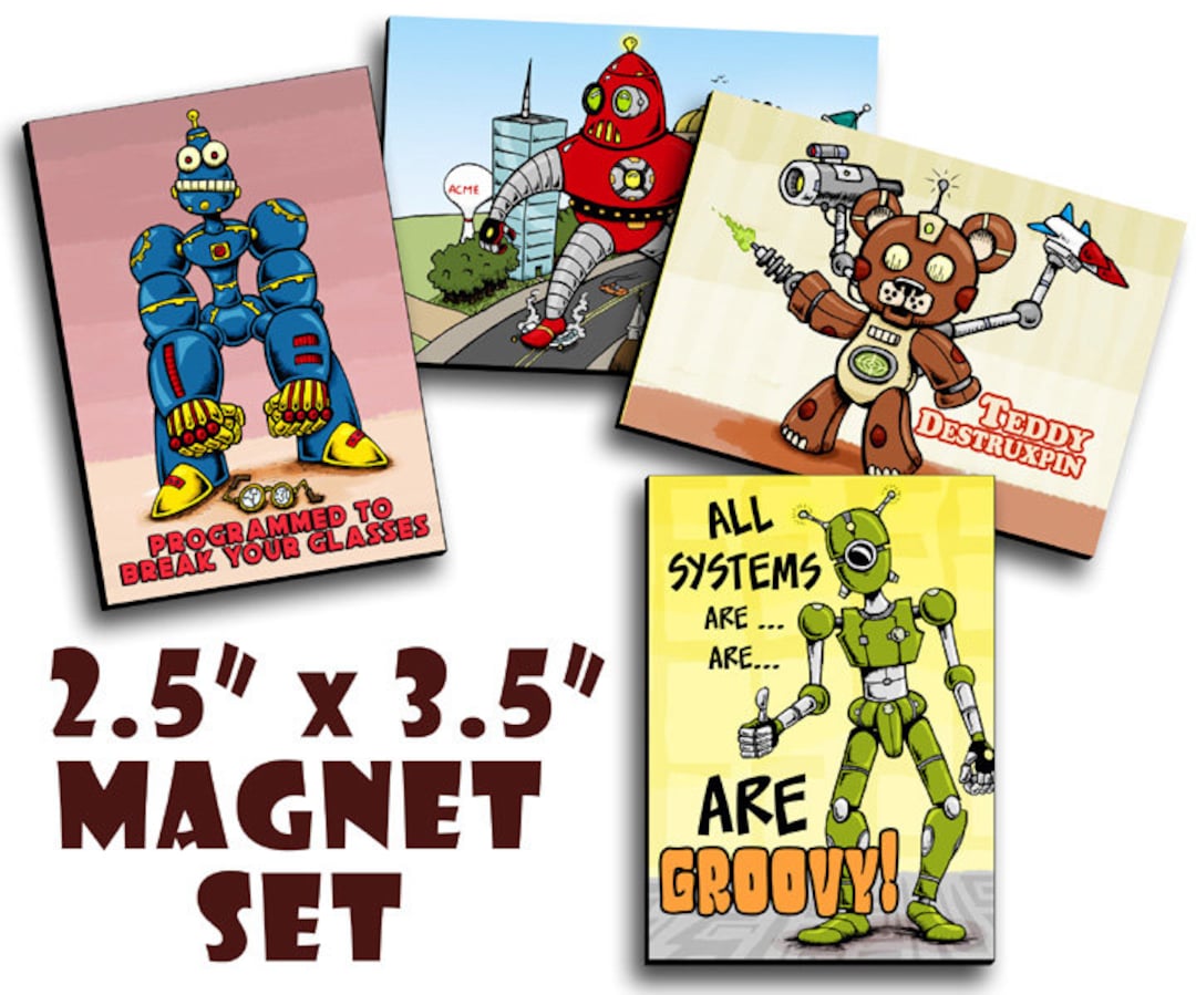 Robot Magnets - Series 2 - Etsy