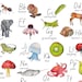 Nature Animals and Objects Alphabet Watercolor Art DIGITAL FILES POSTER ...