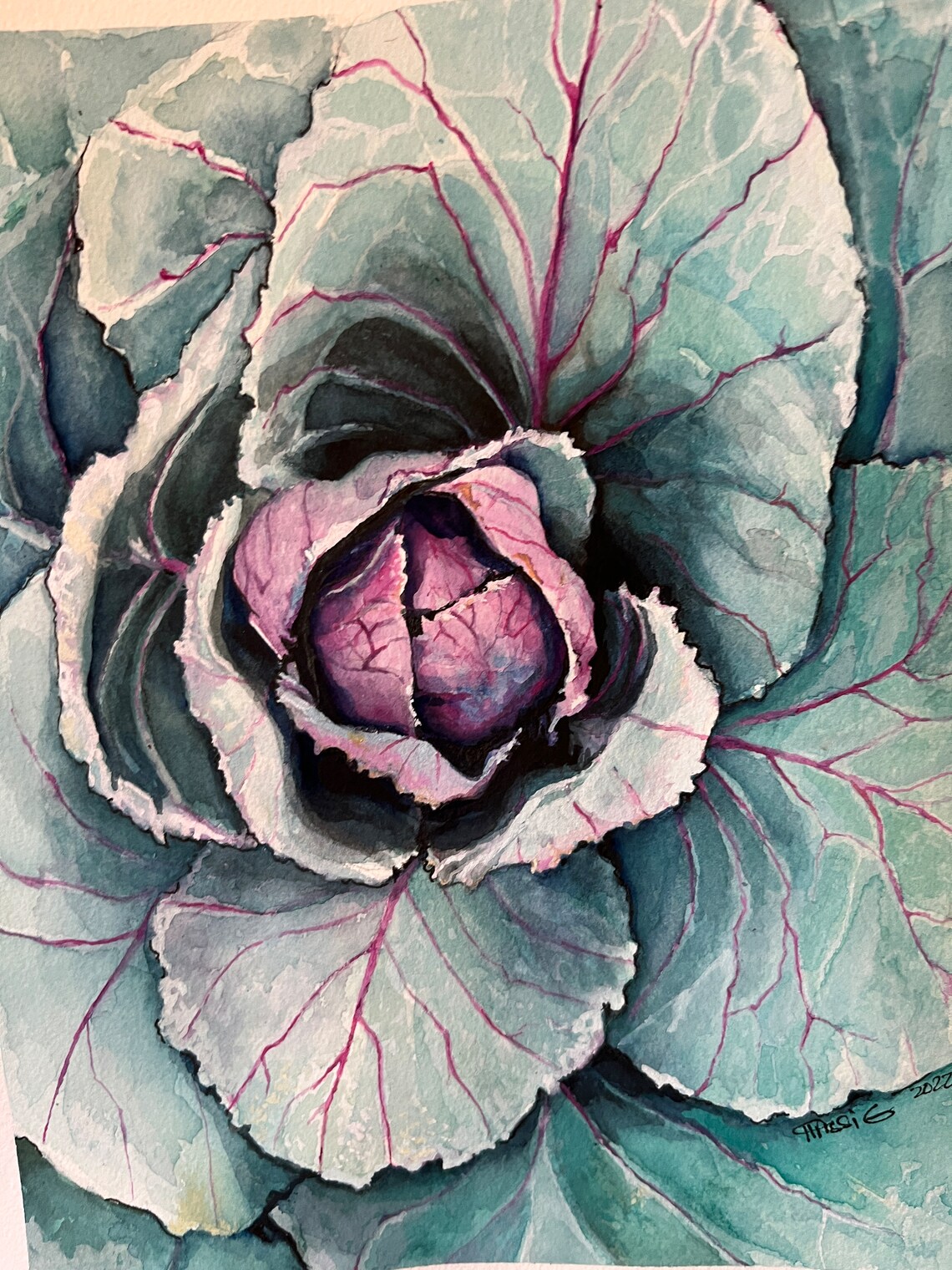 Cabbage PRINT | Red Cabbage Art | Botanical Giclee | 8x10 - Etsy