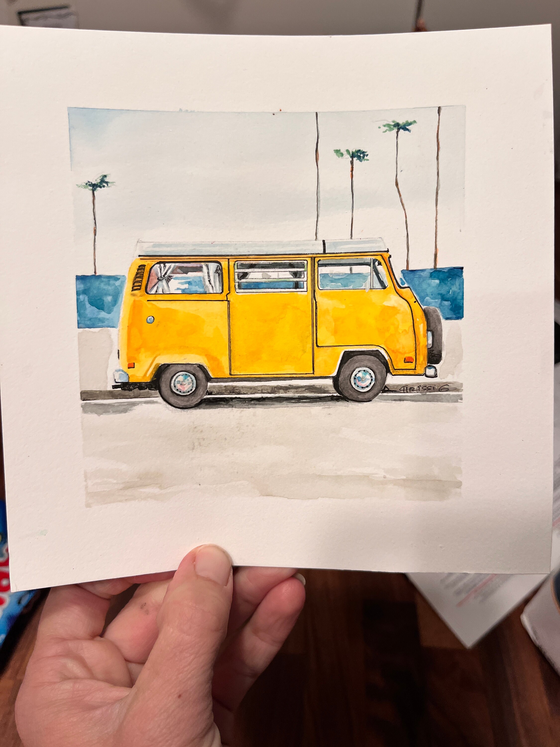 Vintage VW Bus Original Painting Beach Surfer Art Camper - Etsy