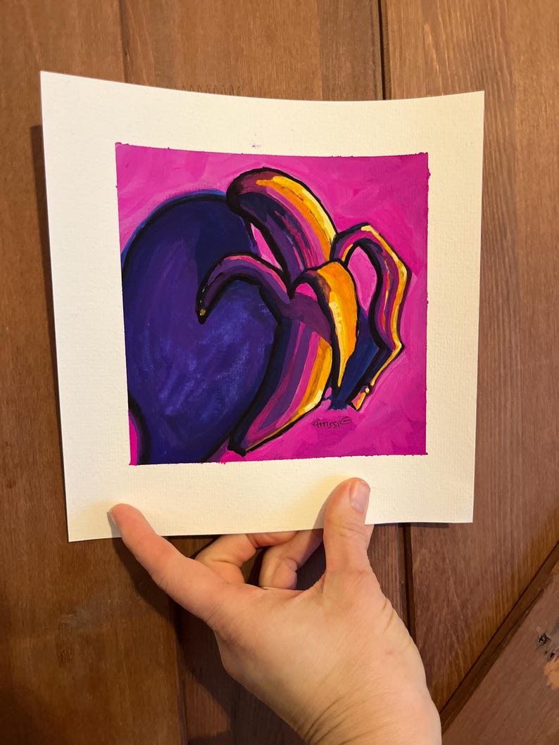 Funky Banana | Pop Art | Original Painting | Foodie Art, Gift for Chef ...