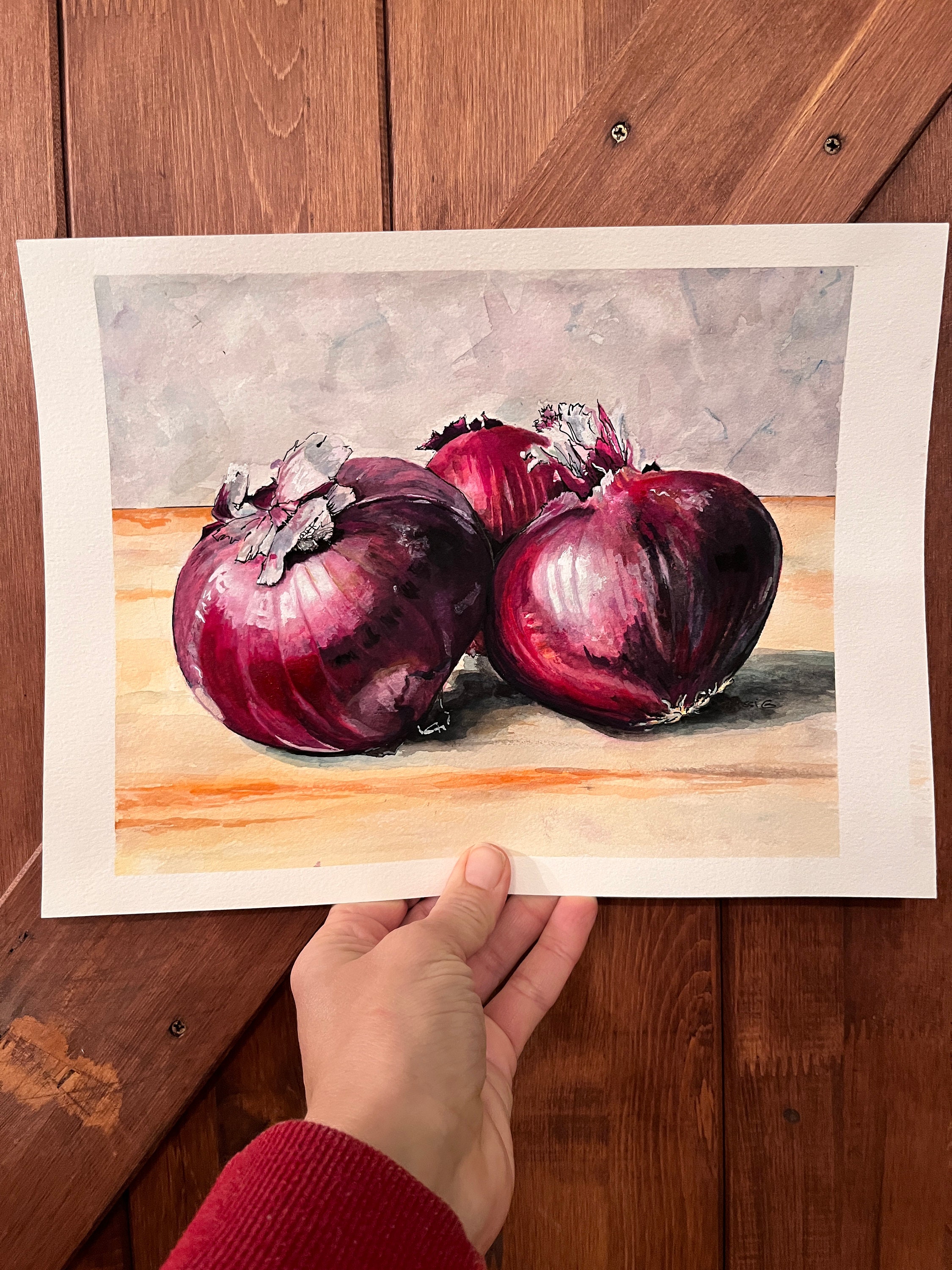Three RED Onions Still Life High Quality PRINT, Onions Art Poster ...