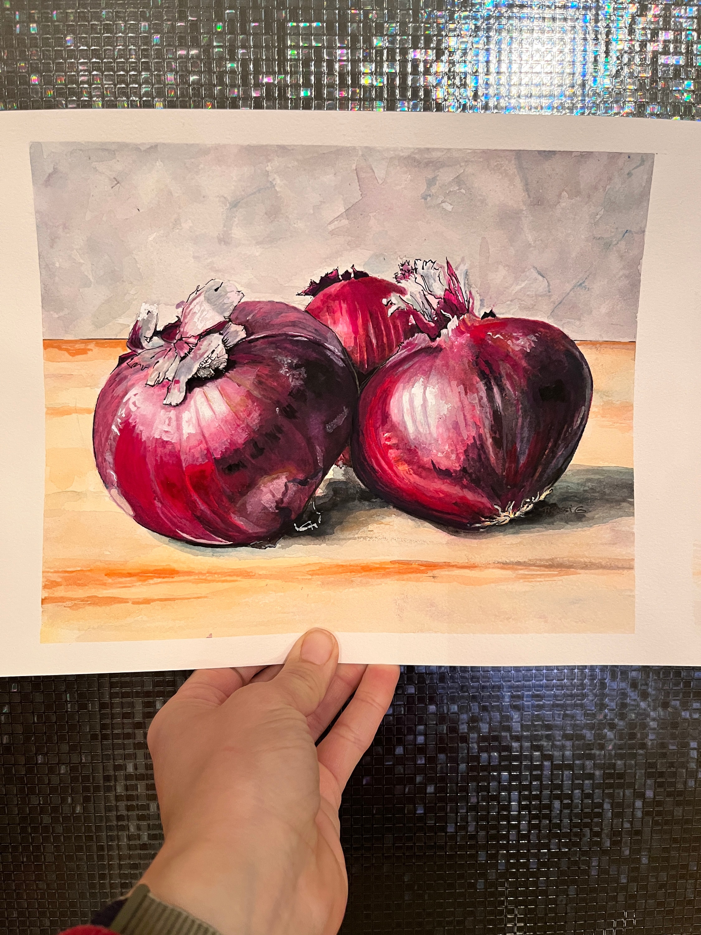 Three RED Onions Still Life High Quality PRINT, Onions Art Poster ...