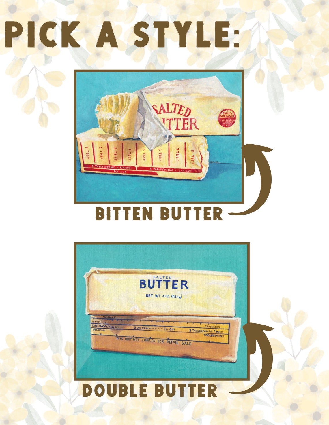 X-large POSTER BUTTER Sticks, Salted Butter Bite POSTER in Wrapper ...