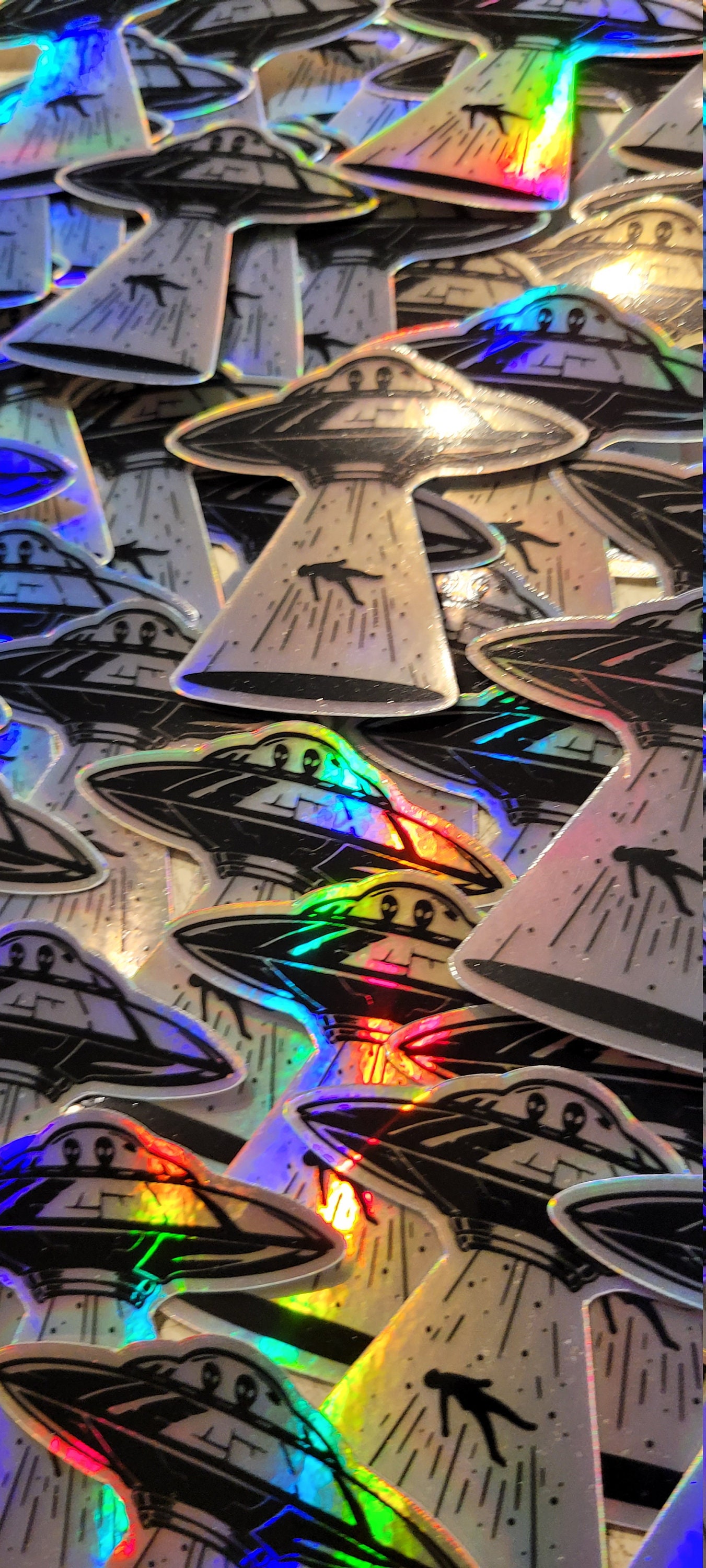 Alien Abduction Holographic Sticker | Etsy
