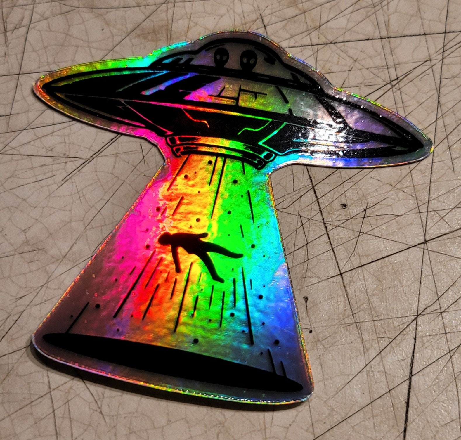 Alien Abduction Holographic Sticker | Etsy
