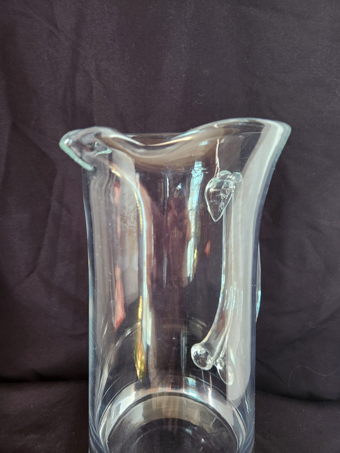 Vintage Clear Glass Water Pitcher - Etsy