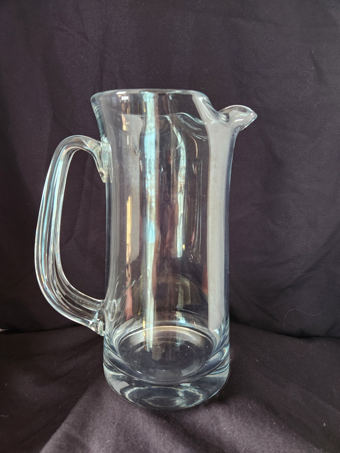 Vintage Clear Glass Water Pitcher - Etsy