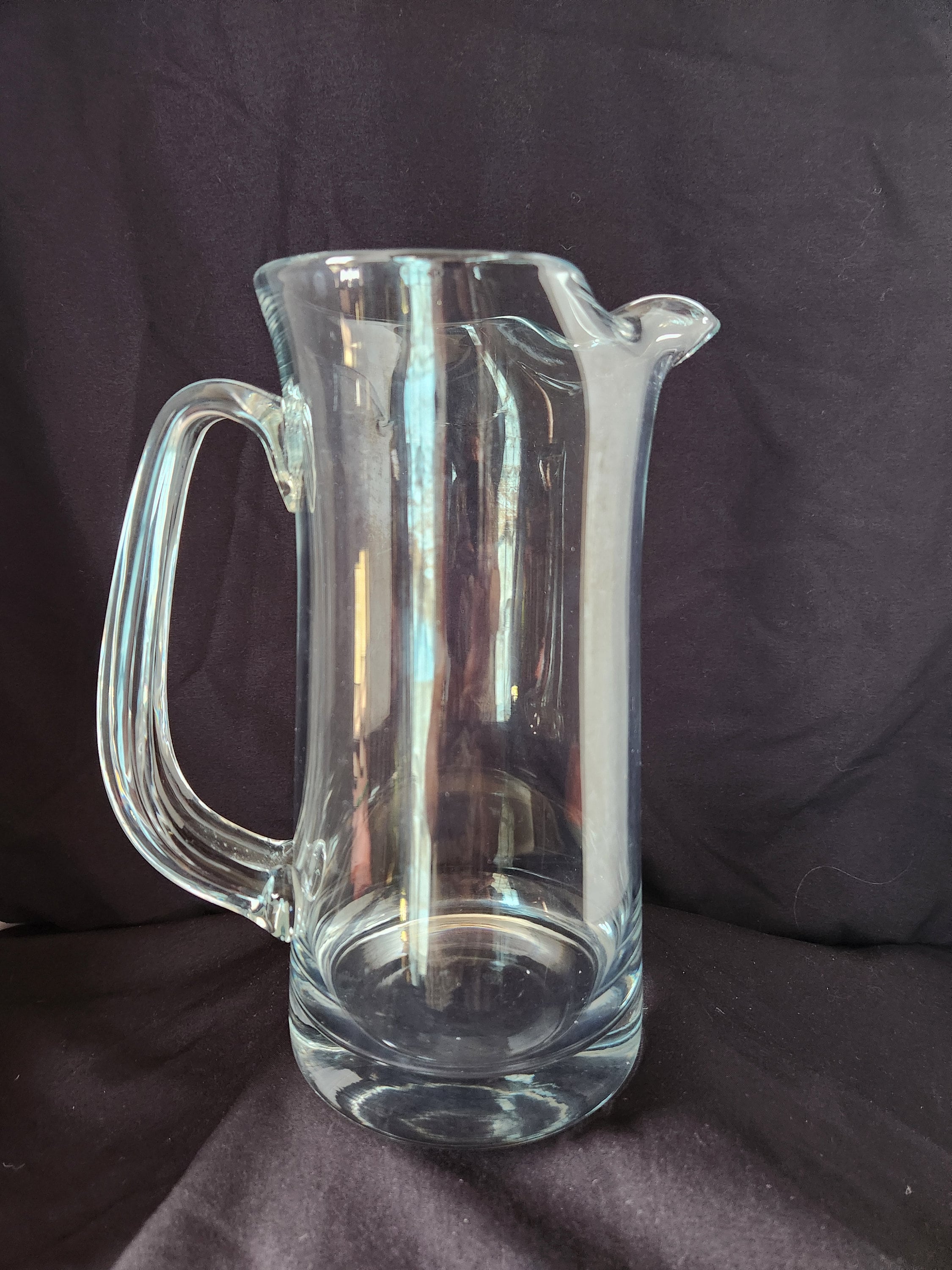 Vintage Clear Glass Water Pitcher - Etsy