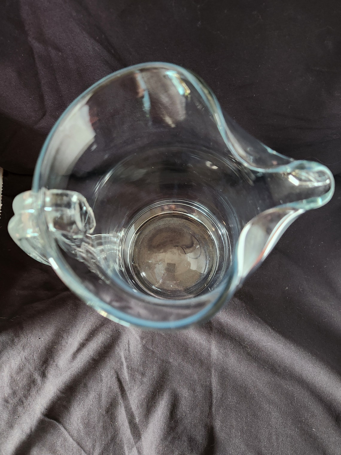 Vintage Clear Glass Water Pitcher - Etsy