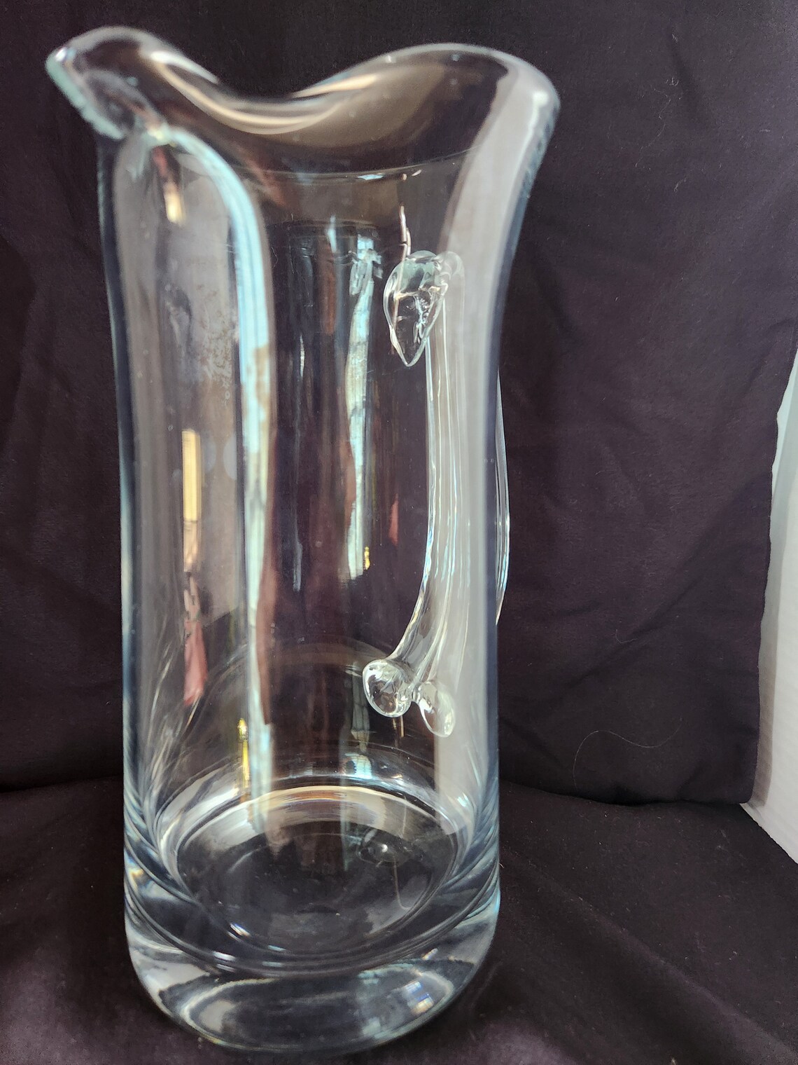 Vintage Clear Glass Water Pitcher - Etsy