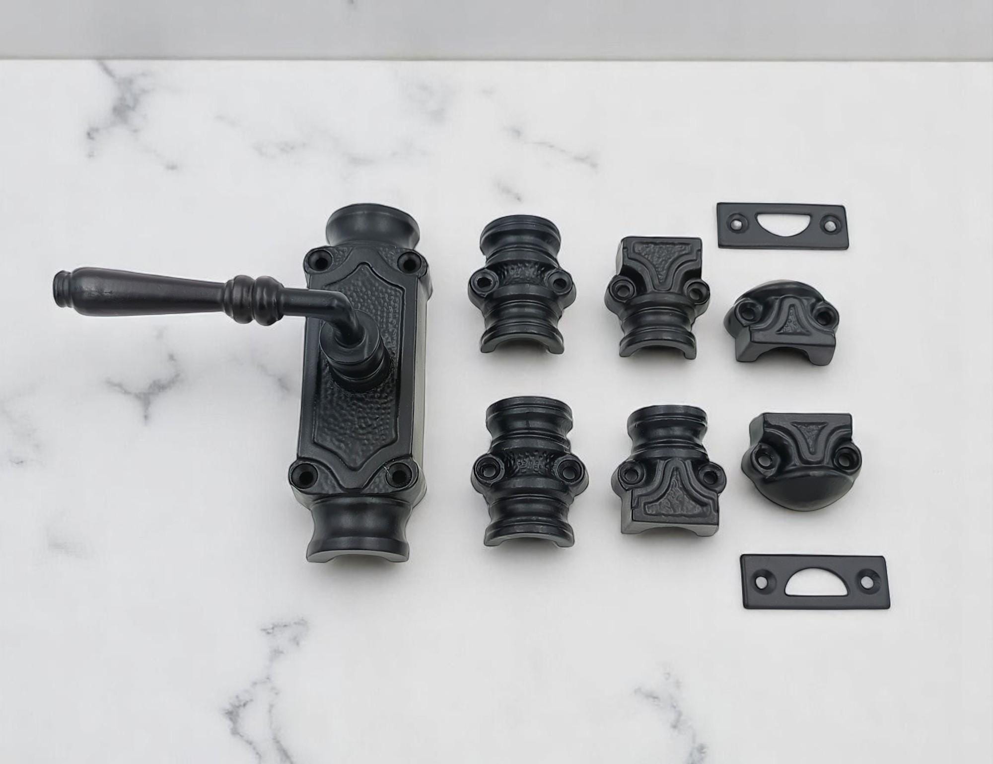 Lever Handle Window Iron Cremone Bolt | Black Powder Coated Hardware ...