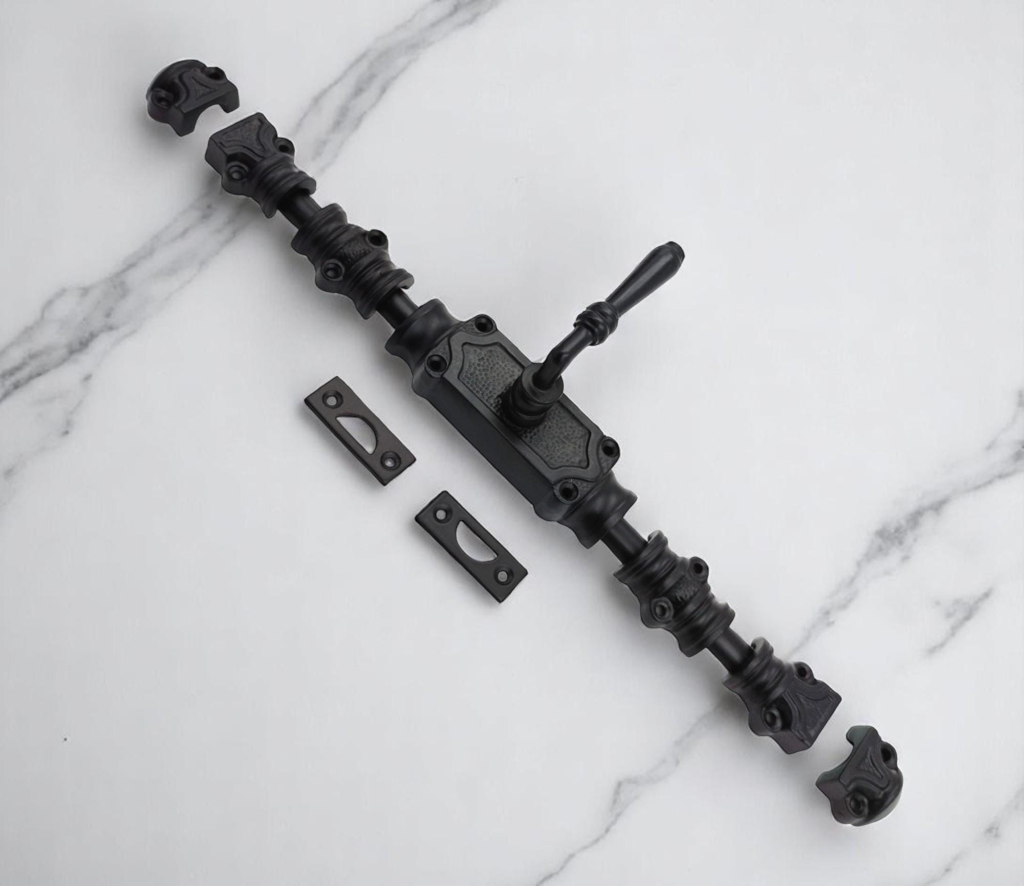 Lever Handle Window Iron Cremone Bolt | Black Powder Coated Hardware ...