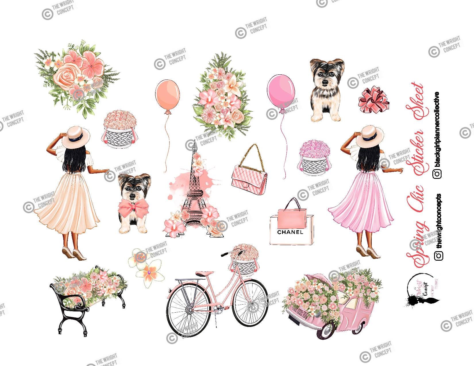 Spring Chic Sticker Sheet Black Girl Stickers Black Girl | Etsy