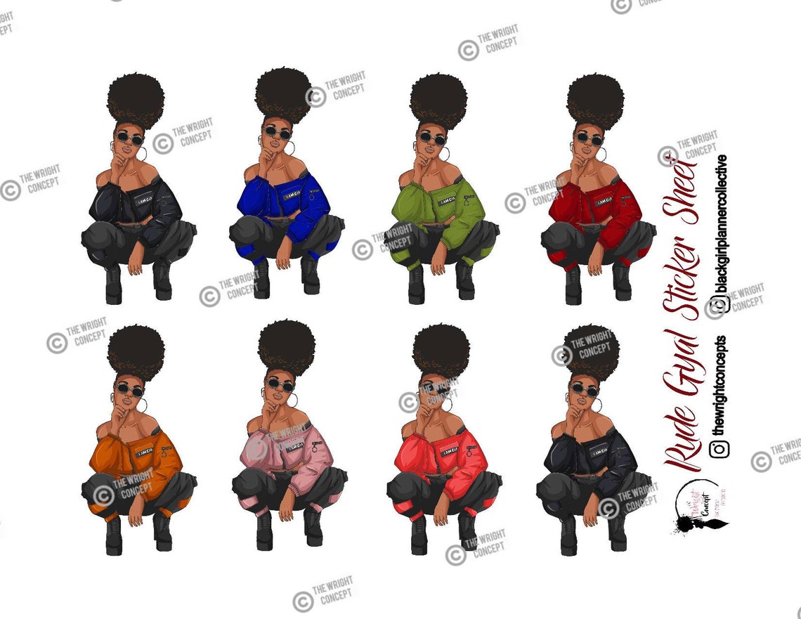 Rude Gyal Stickersplanner Stickers Black Girl Stickers | Etsy