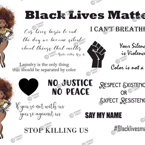 Black Lives Matter Sticker Sheet BLM Stickers Black Girl - Etsy
