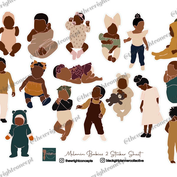 African American Baby Stickers - Etsy