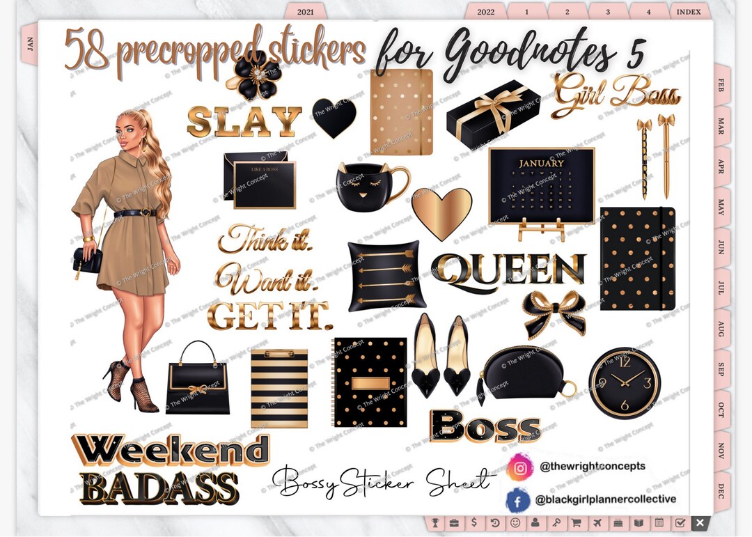 Blonde Goodnotes Stickers Bossy Sticker Set Precropped - Etsy