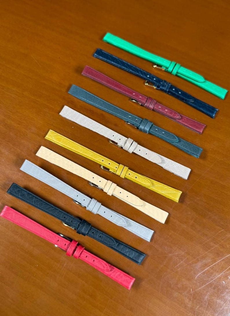 Handmade Genuine Leather Soft Watch Strap Band 10mm, 16 Colours ...